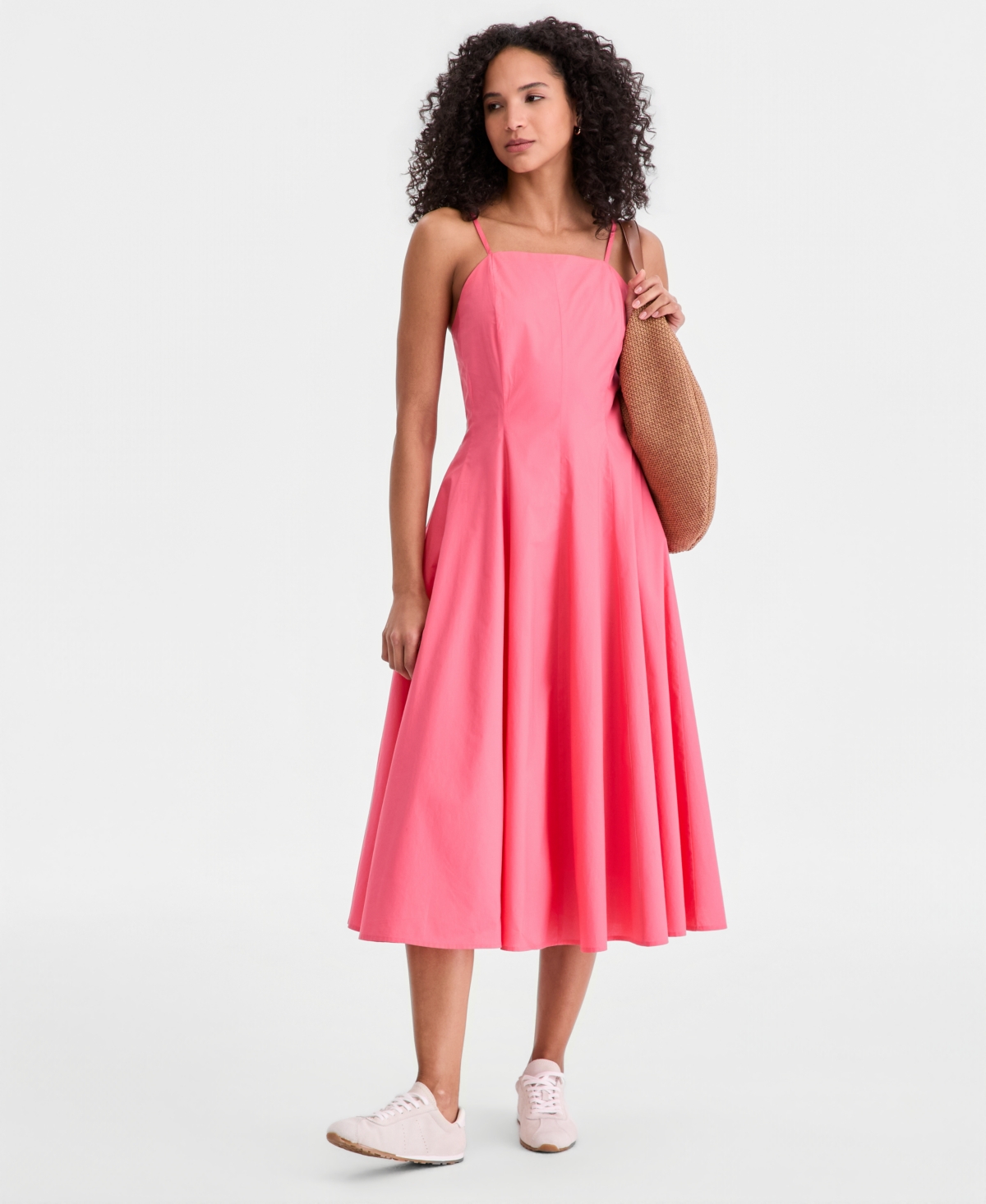 Click here for On 34th Womens Square-Neck Seamed Fit & Flare Midi... prices