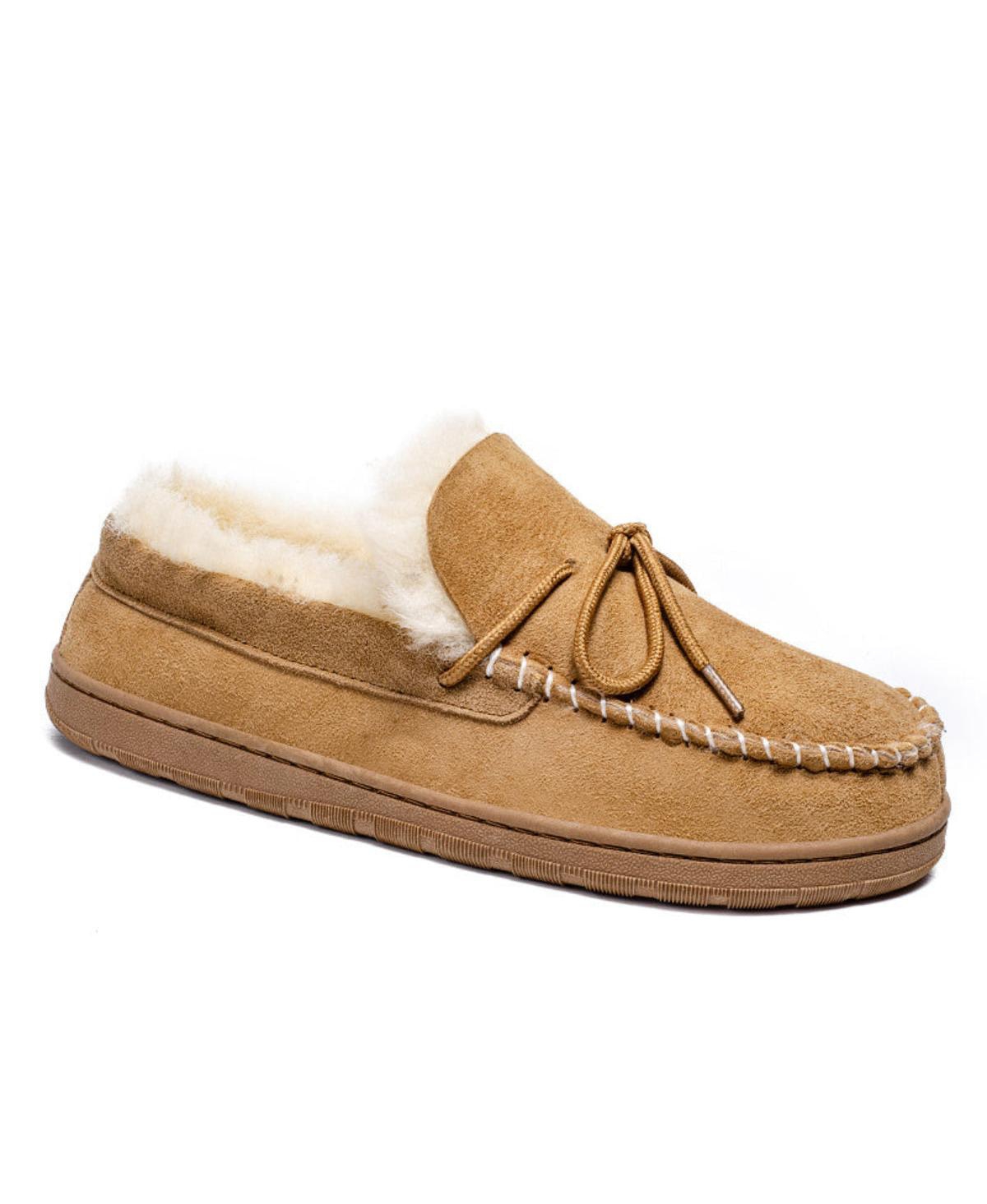 Click here for Pazstor Womens Shearling and Suede Moccasin Slippe... prices