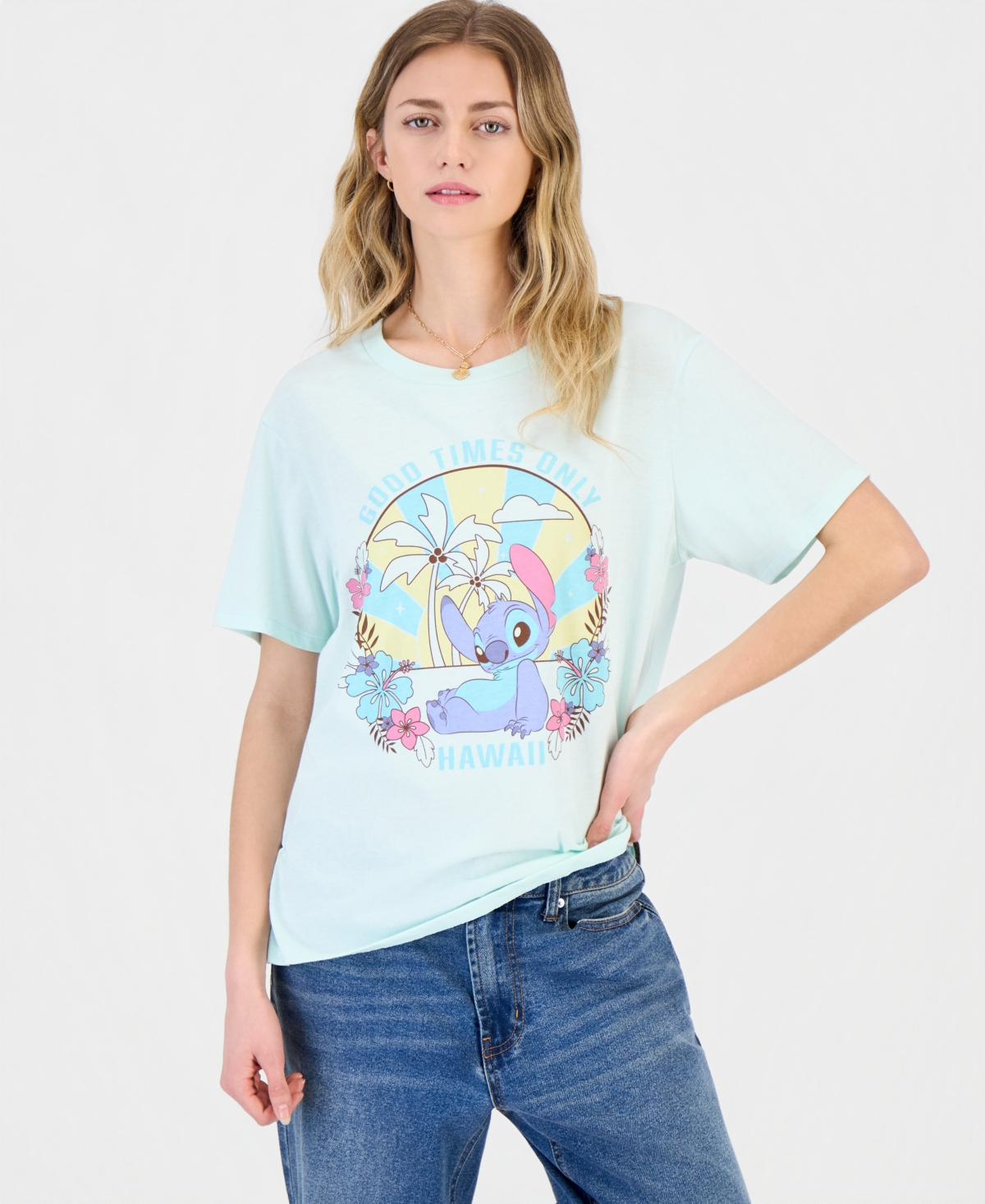 Click here for Love Tribe Juniors Stitch Hawaii Graphic Crewneck... prices