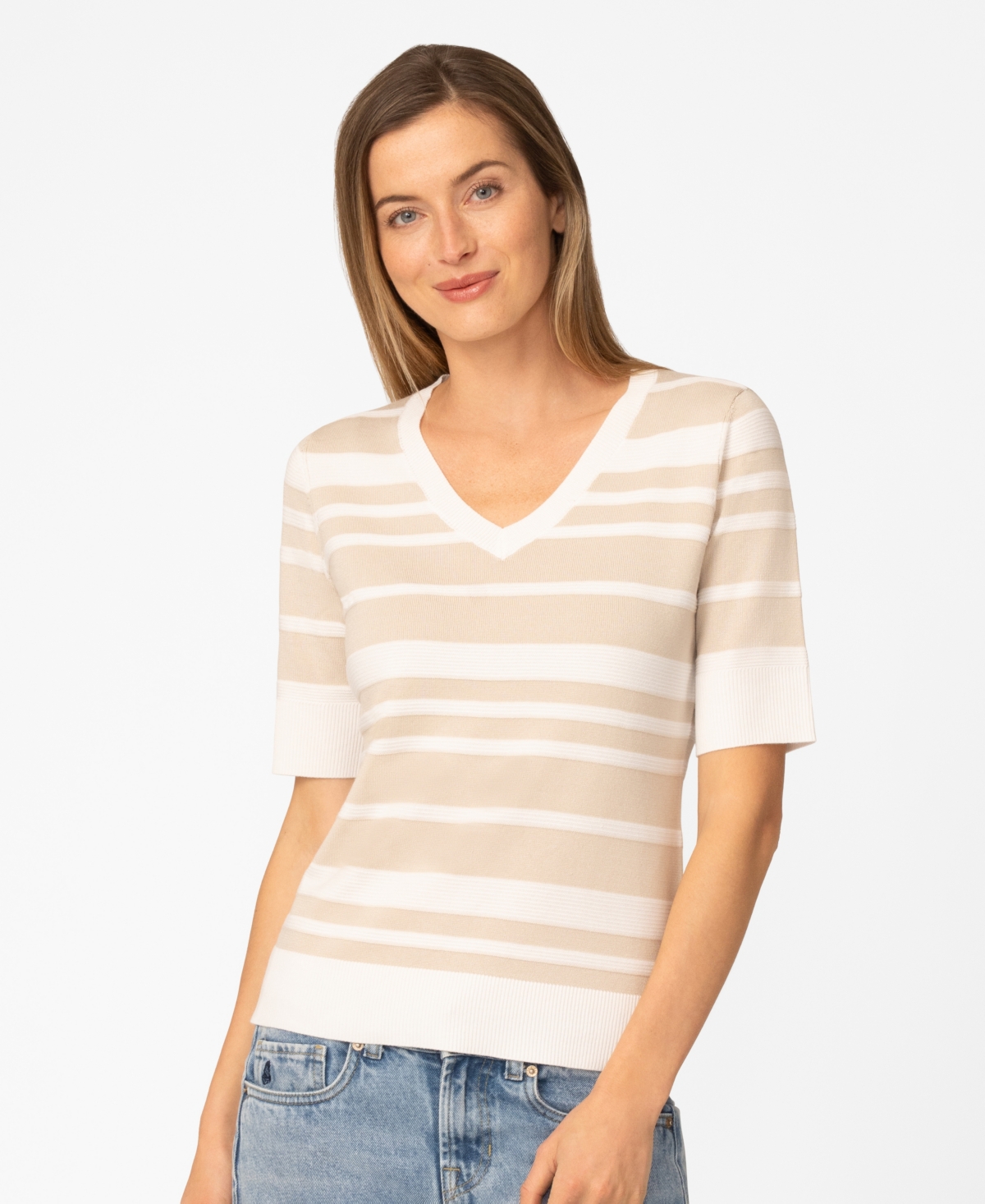 Click here for Melissa Paige Womens Textured Stripe Sweater  Macy... prices