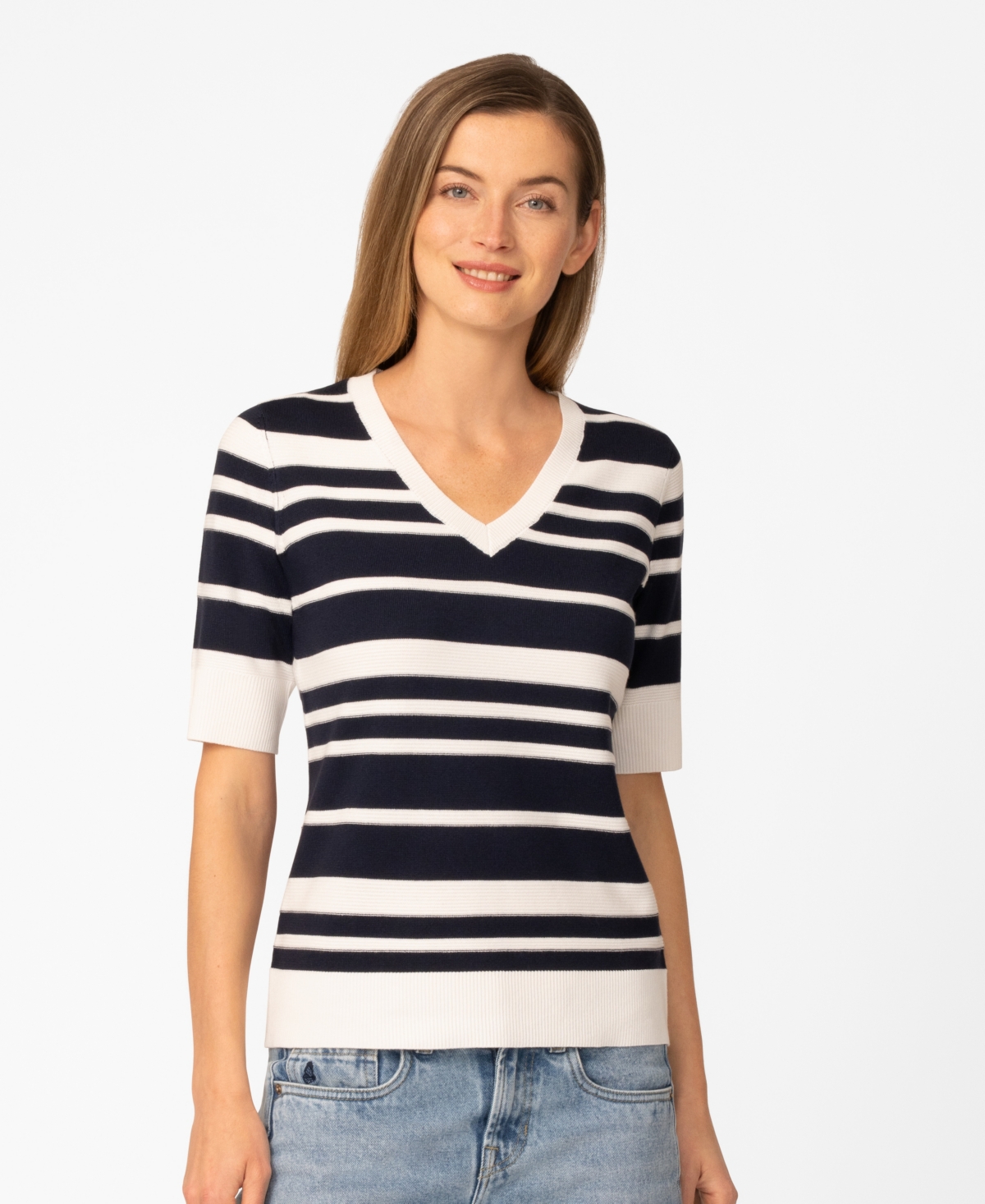 Click here for Melissa Paige Womens Textured Stripe Sweater  Macy... prices