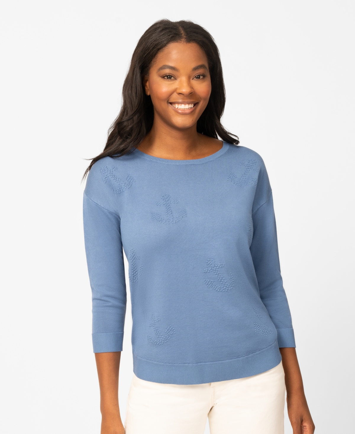 Click here for Melissa Paige Womens Anchor Textured Sweater Top... prices