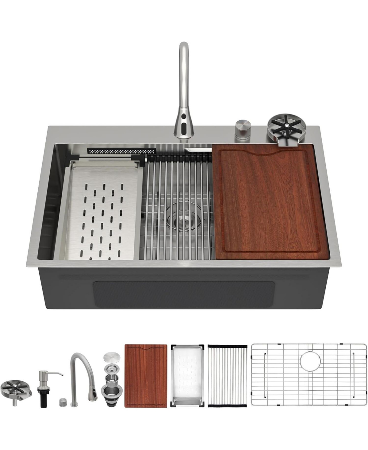 Click here for Busdays 33 Inch Waterfall Drop In Kitchen Sink & F... prices