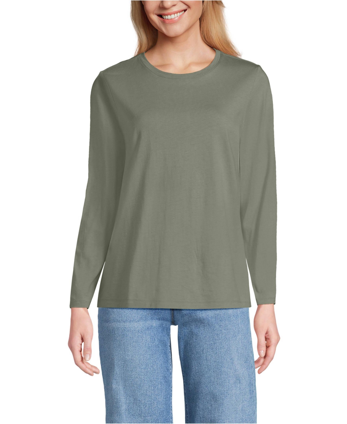 Click here for Lands End Relaxed Supima Cotton Long Sleeve Crew N... prices