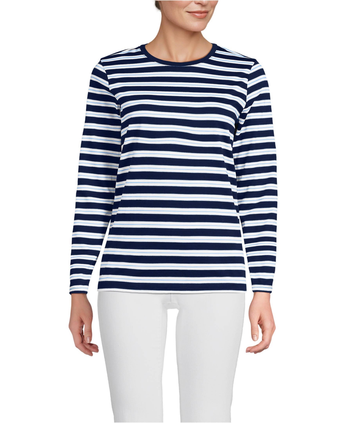 Click here for Lands End Relaxed Supima Cotton Long Sleeve Crew N... prices