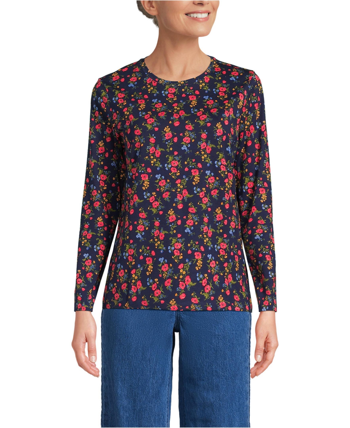 Click here for Lands End Relaxed Supima Cotton Long Sleeve Crew N... prices