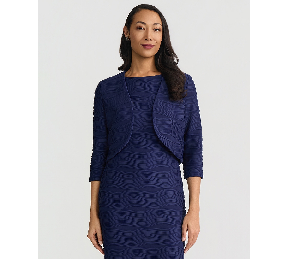 Click here for Kasper Womens Wave Knit 3/4-Sleeve Shrug - Kasper... prices