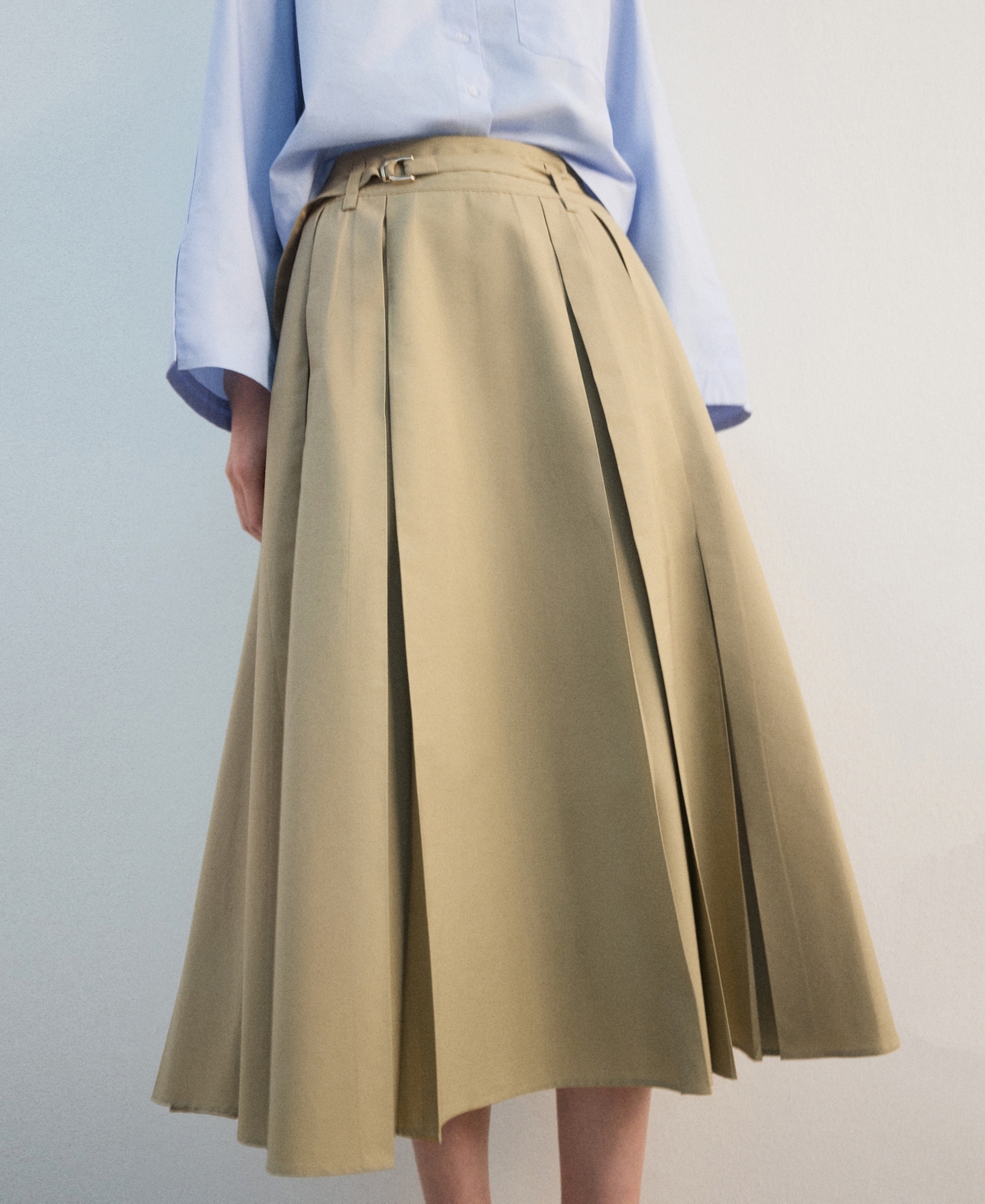 Click here for Mango Womens A-Line Pleated Belt Skirts - Medium B... prices