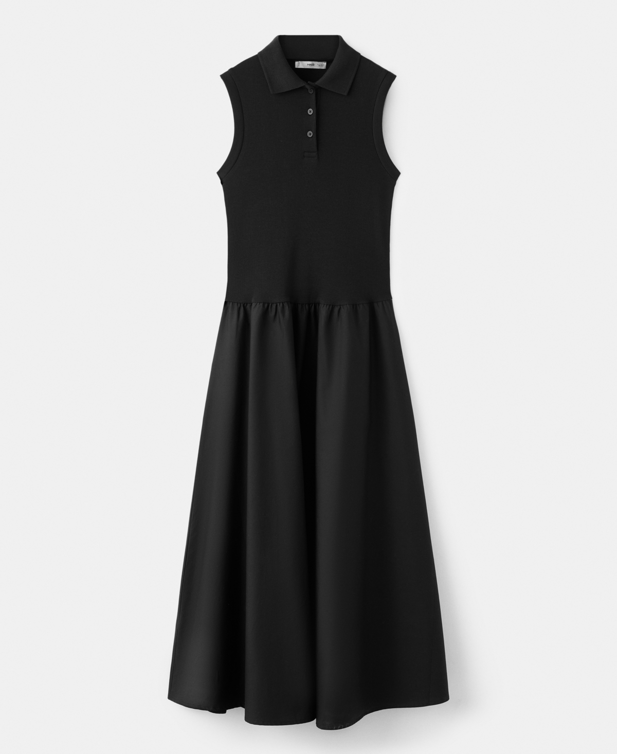 Click here for Mango Womens Polo Collar Mixed Dress - Black prices
