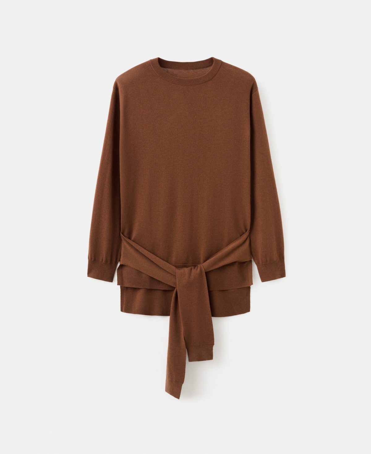 Click here for Mango Womens Wool Blend Knot Sweater - Caramel prices