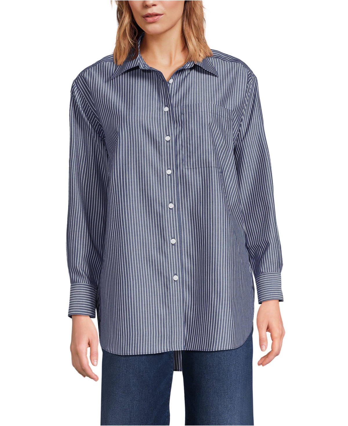 Click here for Lands End Womens Oversized No Iron Tunic with Stat... prices