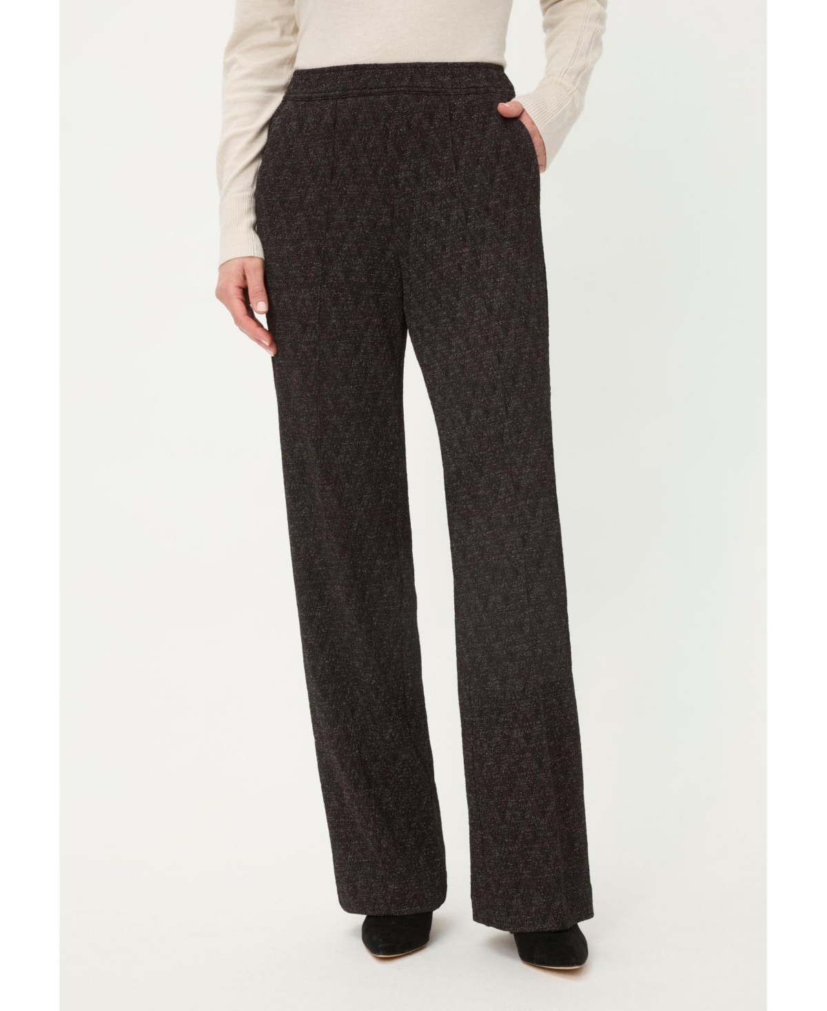 Click here for Olsen Womens Sparkle Knit Pull-On Trouser. - Black prices