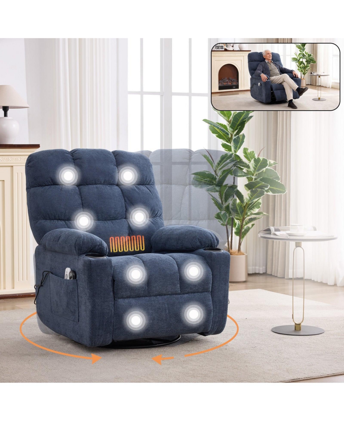Click here for Clihome Massage Manual Lounge Chair with Rocker Ar... prices