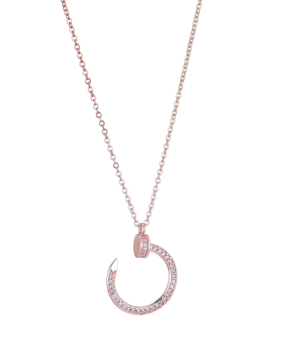 Click here for Adornia Rose Gold Cz Curved Nail Ring Necklace - P... prices