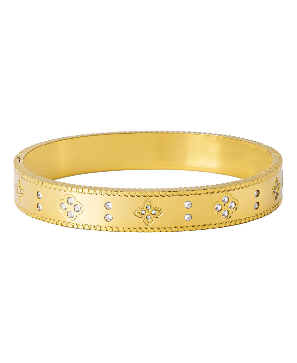 Click here for Adornia Tarnish Resistant Gold Clover Bangle Brace... prices