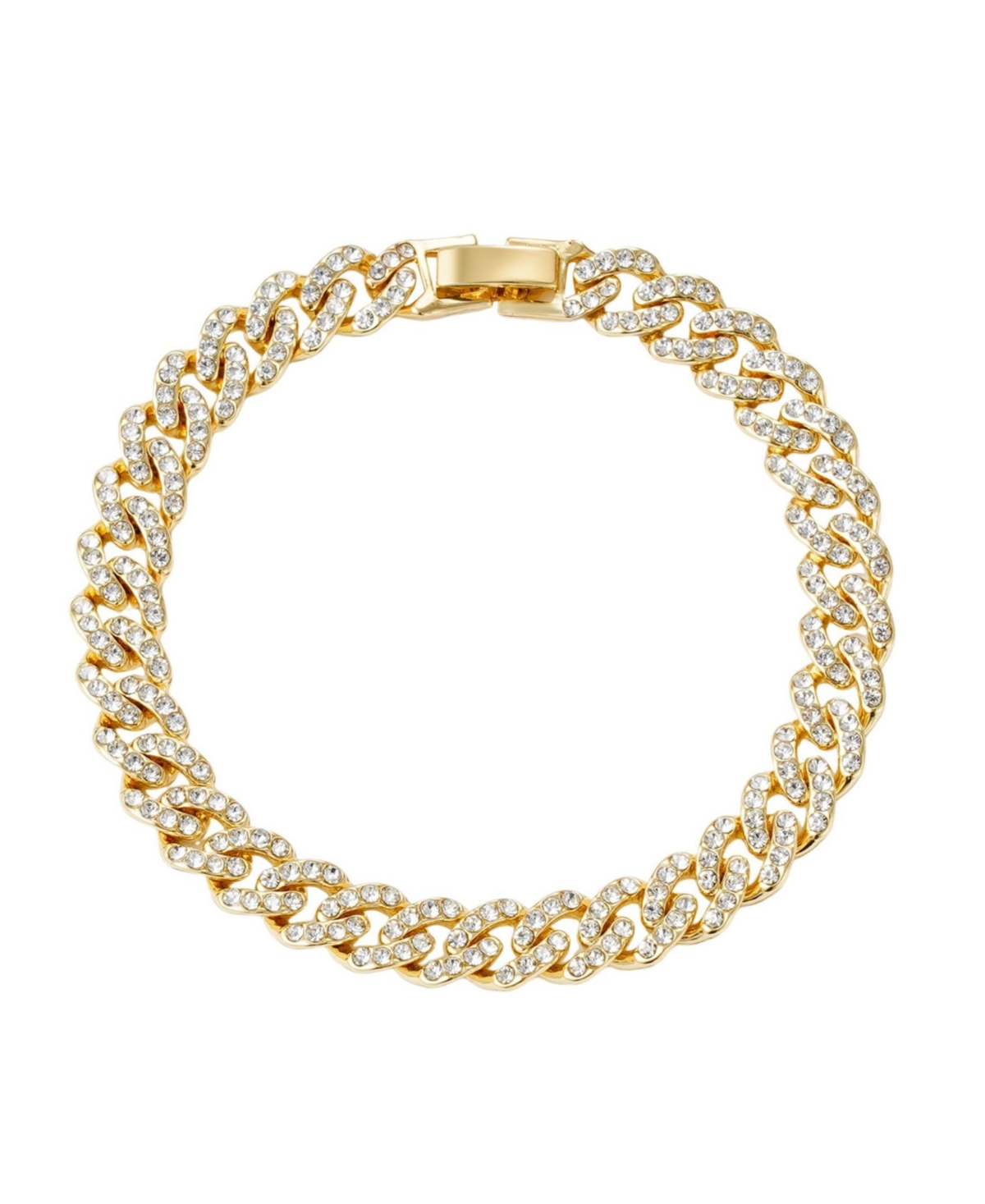 Click here for Adornia Gold Crystal 8mm Curb Chain Bracelet - Gol... prices