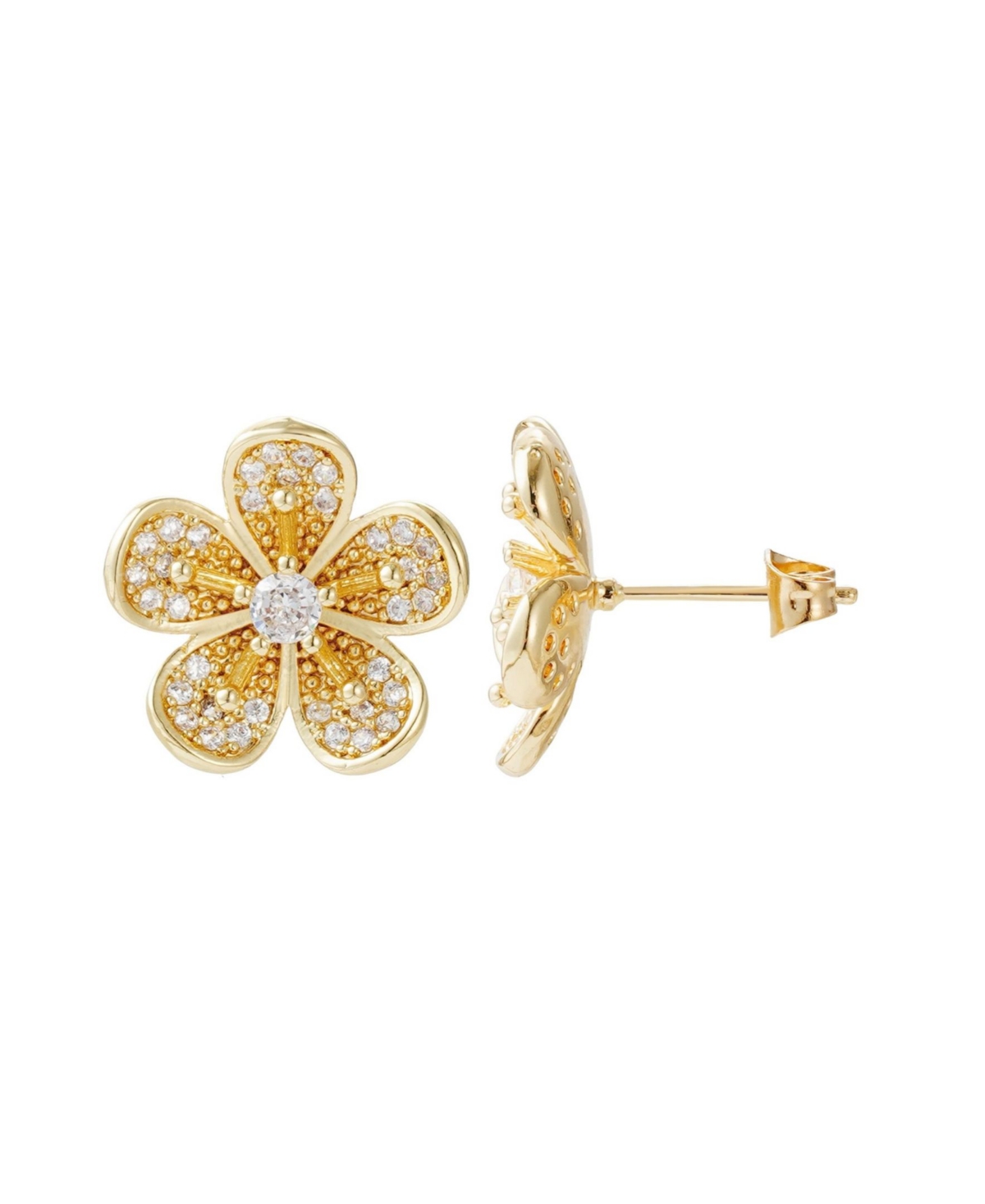 Click here for Adornia Gold Cz Flower Stud Earrings - Gold prices
