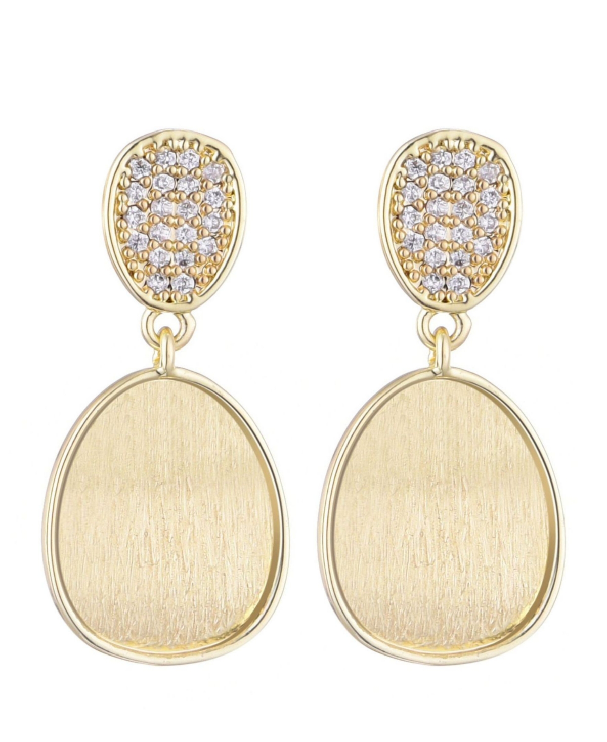 Click here for Adornia Gold Crystal Satin Finish Drop Earrings -... prices