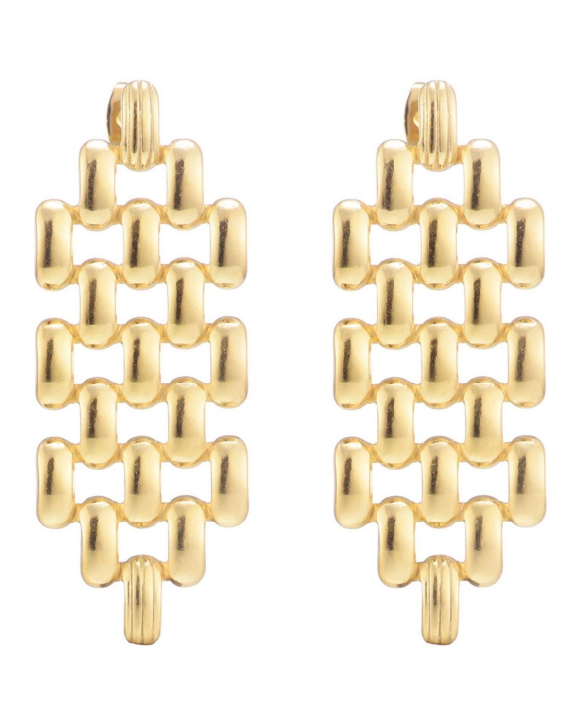 Click here for Adornia Tarnish Resistant Gold Grid Drop Earrings... prices