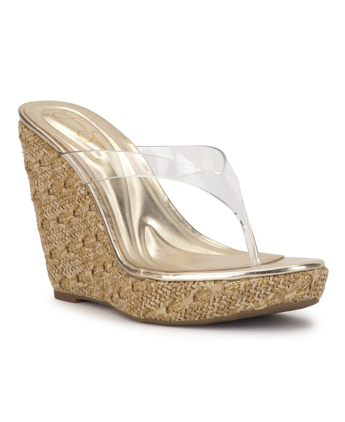 Click here for Jessica Simpson Womens Jyseta Vinyl Thong Wedge Sa... prices