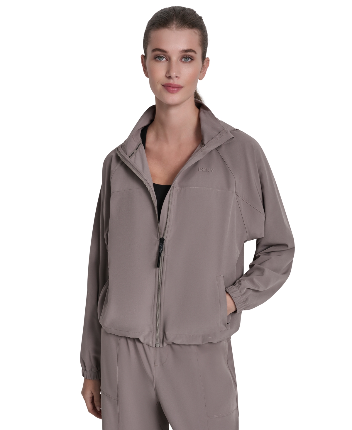 Click here for Dkny Womens Commuter Full-Zip Jacket - Mushroom prices