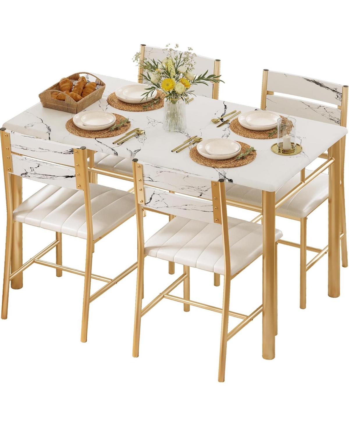 Click here for Ironck 27.6 W Dining Table Set for 4  Wood Kitchen... prices