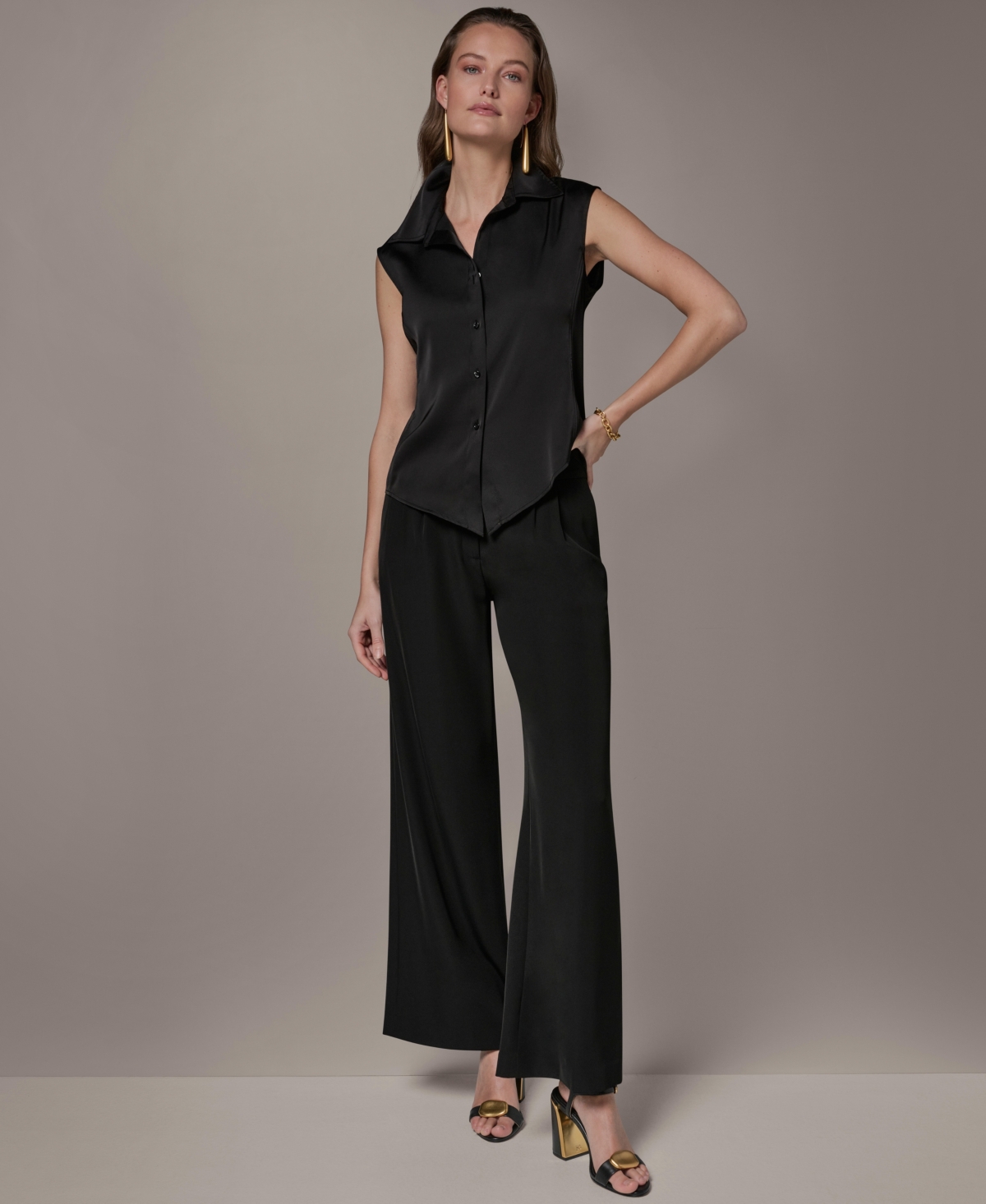 Click here for Donna Karan New York Petite Button-Front Shirt - B... prices