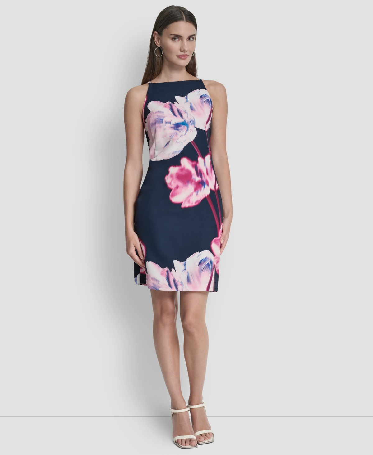 Click here for Dkny Womens Sleeveless Square Neck Sheath Dress -... prices