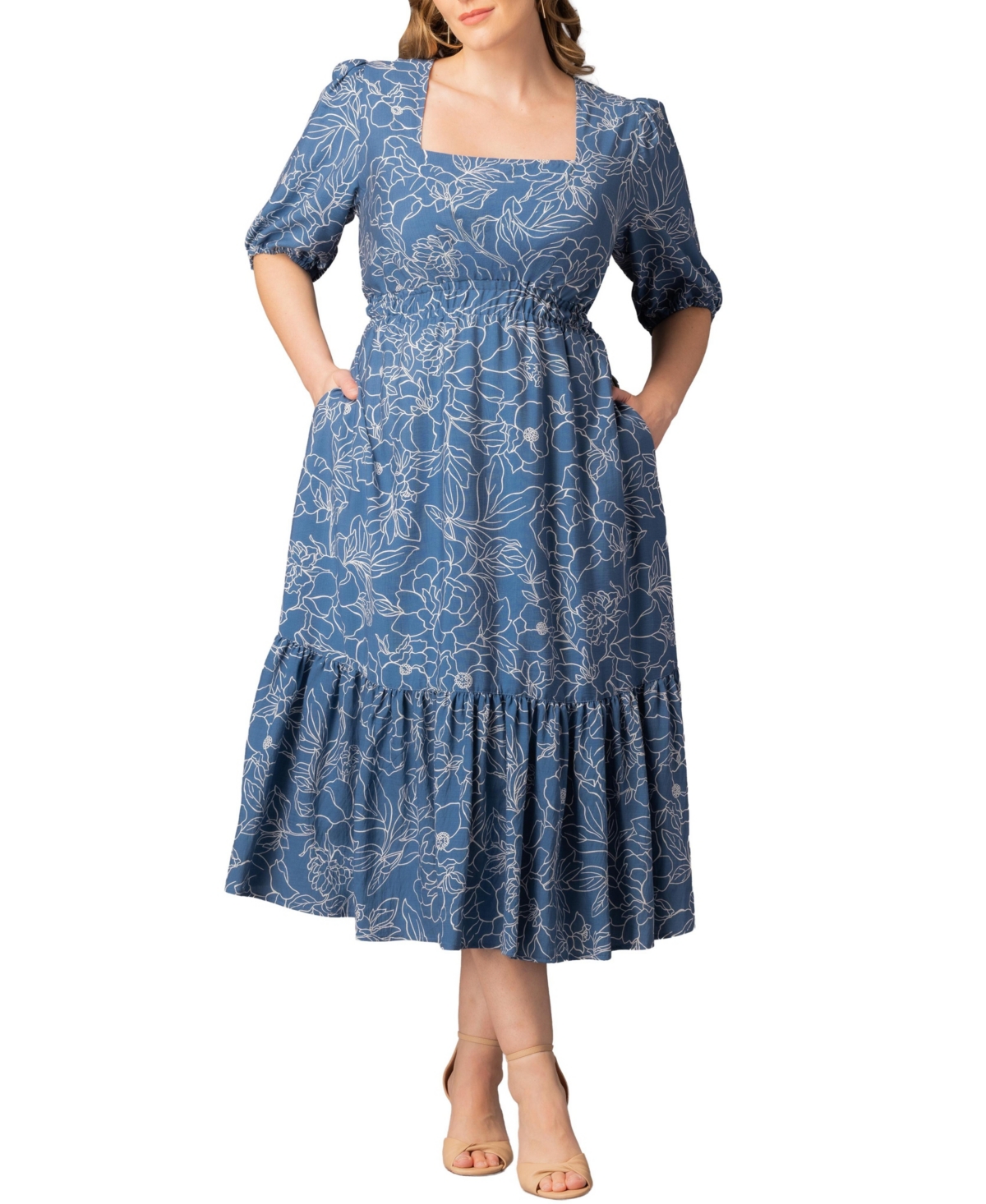 Click here for Kiyonna Plus Size Bailey Square Neck Maxi Dress -... prices