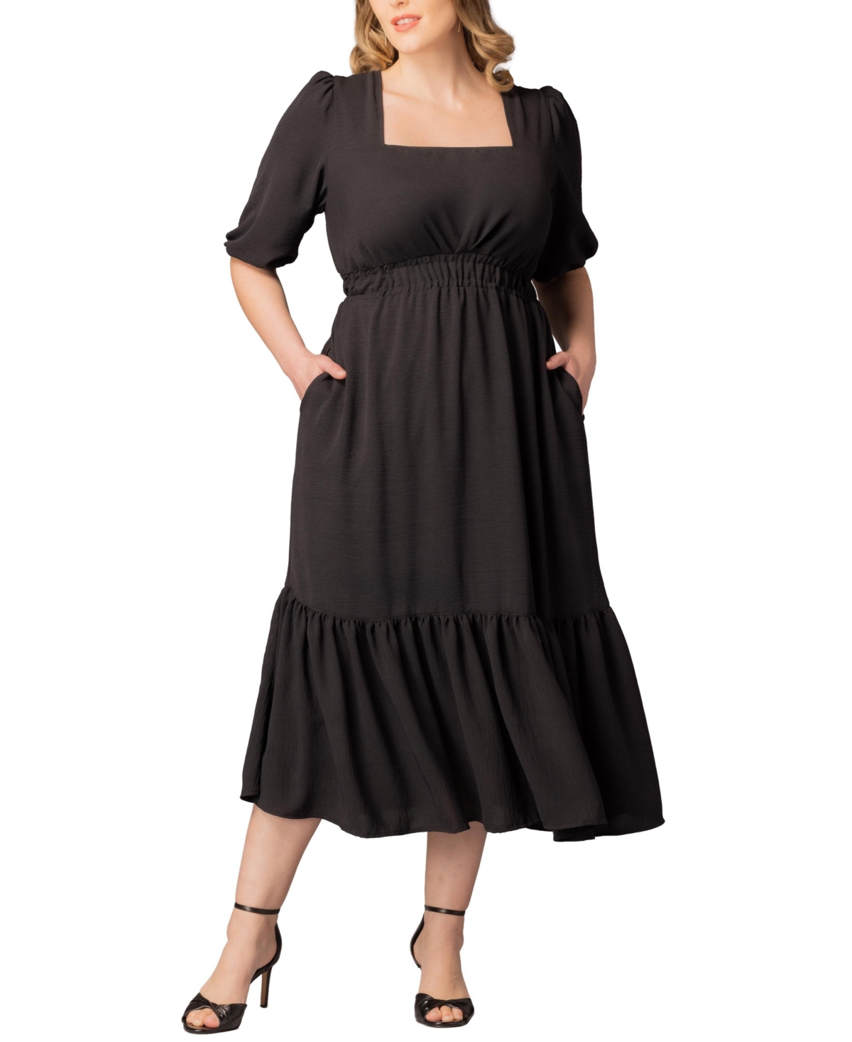 Click here for Kiyonna Plus Size Bailey Square Neck Maxi Dress -... prices
