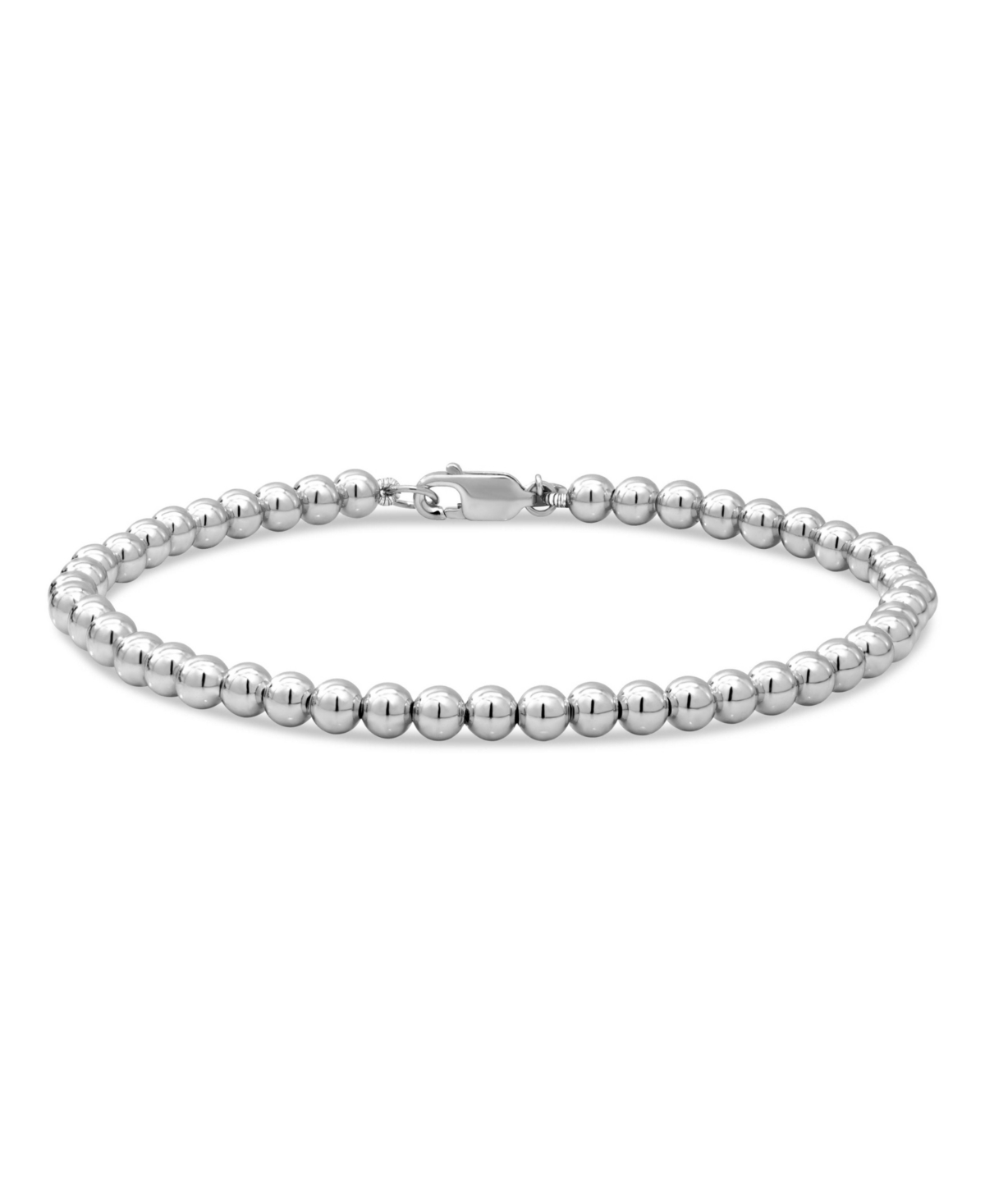 Click here for Devata 4mm Beaded Ball Chain Bracelet in Rhodium P... prices