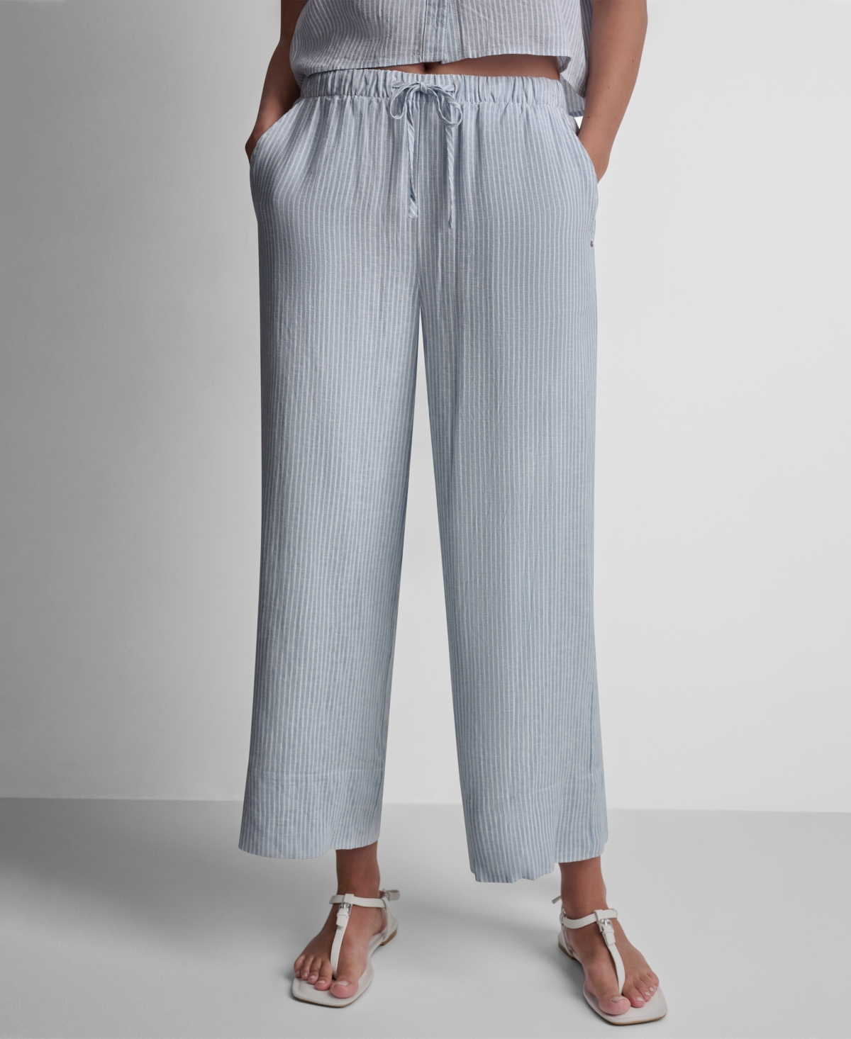 Click here for Dkny Jeans Petite High Waist Drawcord Pants - Lex... prices