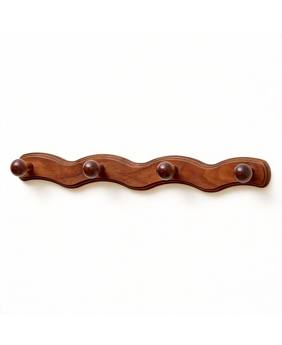 Click here for Yigii Wave-Shape Walnut Wood Coat Rack with 6 Hook... prices