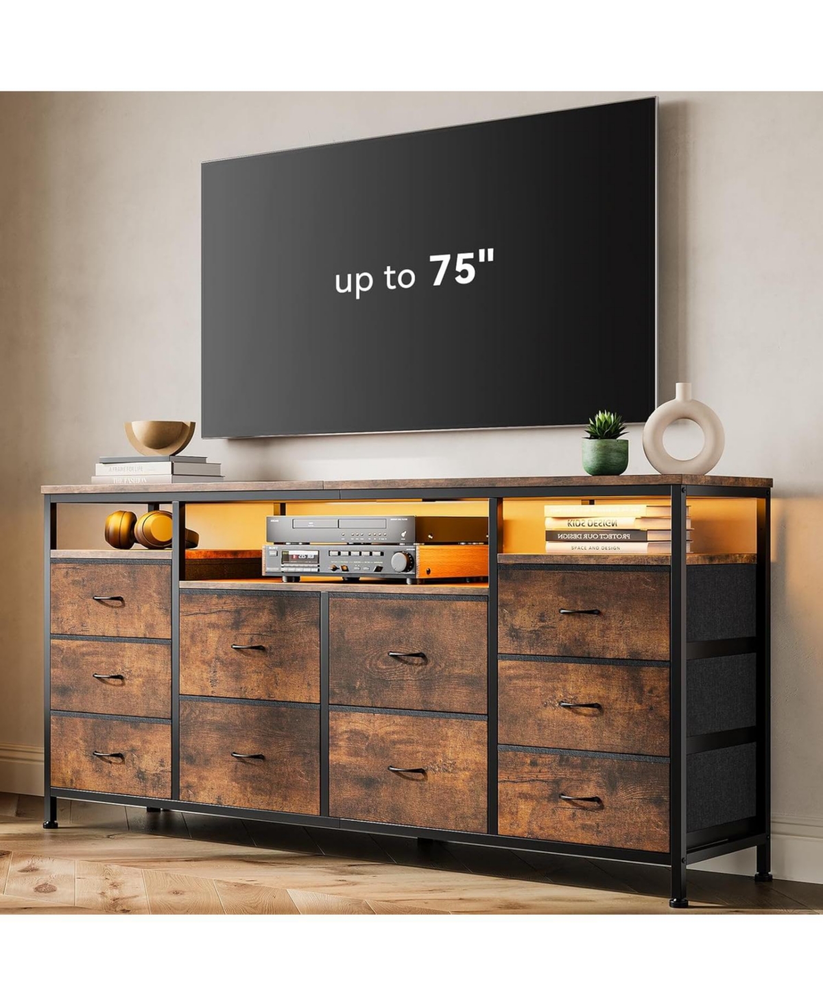 Click here for gaomon 63 Dresser with 10 Fabric Drawers  Wide Dre... prices