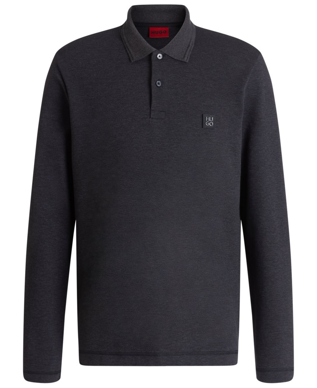 Click here for Hugo Boss Mens Dinote Long-Sleeve Polo Shirt - Gra... prices