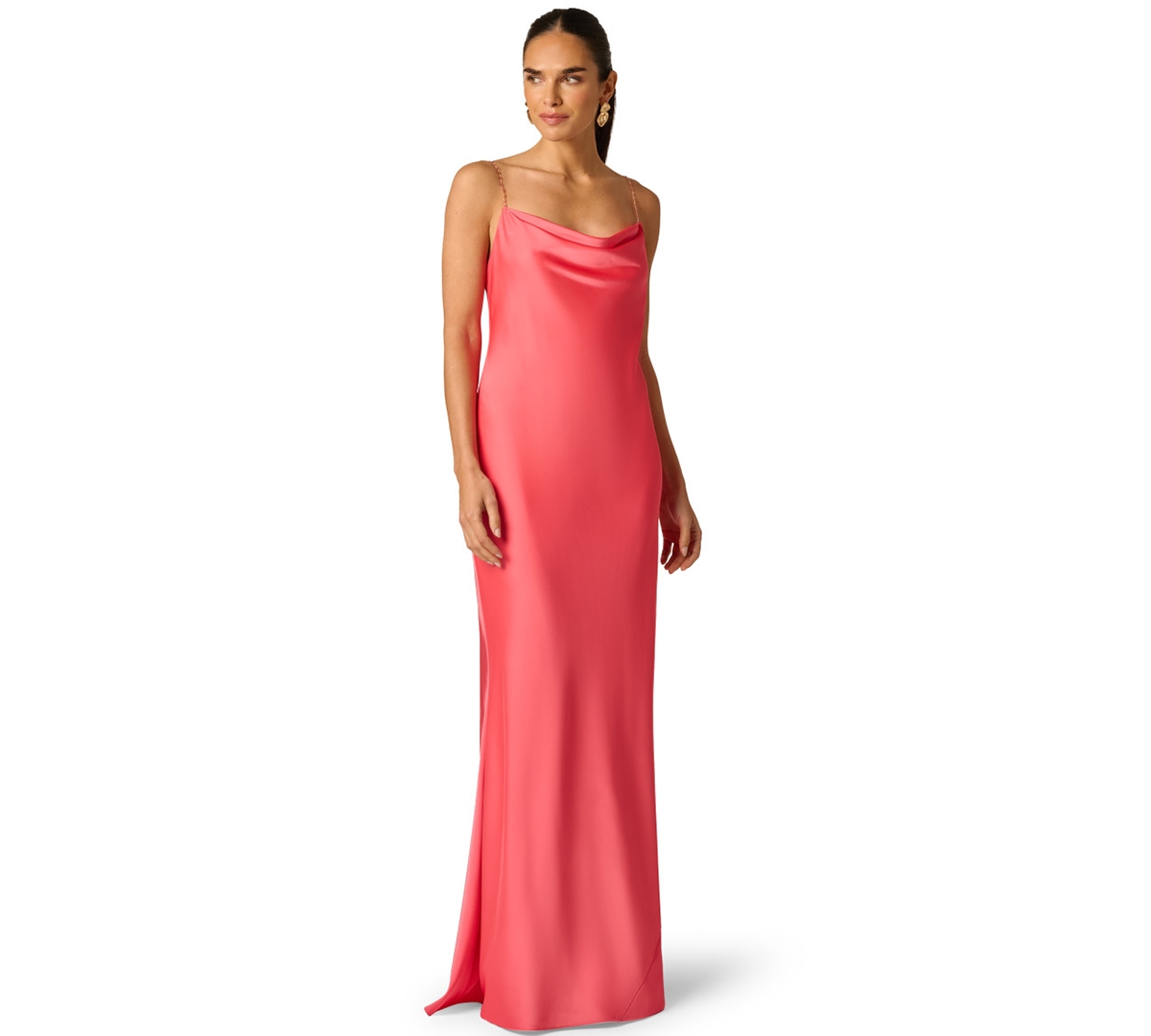 Click here for Adrianna Womens Beaded Straps Cowl Neck Ball Gown... prices