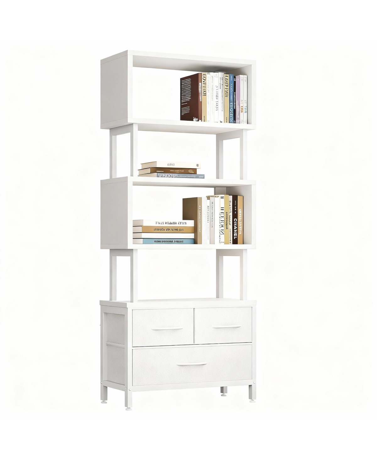 Click here for Yigii 7-Tier Geometric Bookshelf with Fabric Drawe... prices
