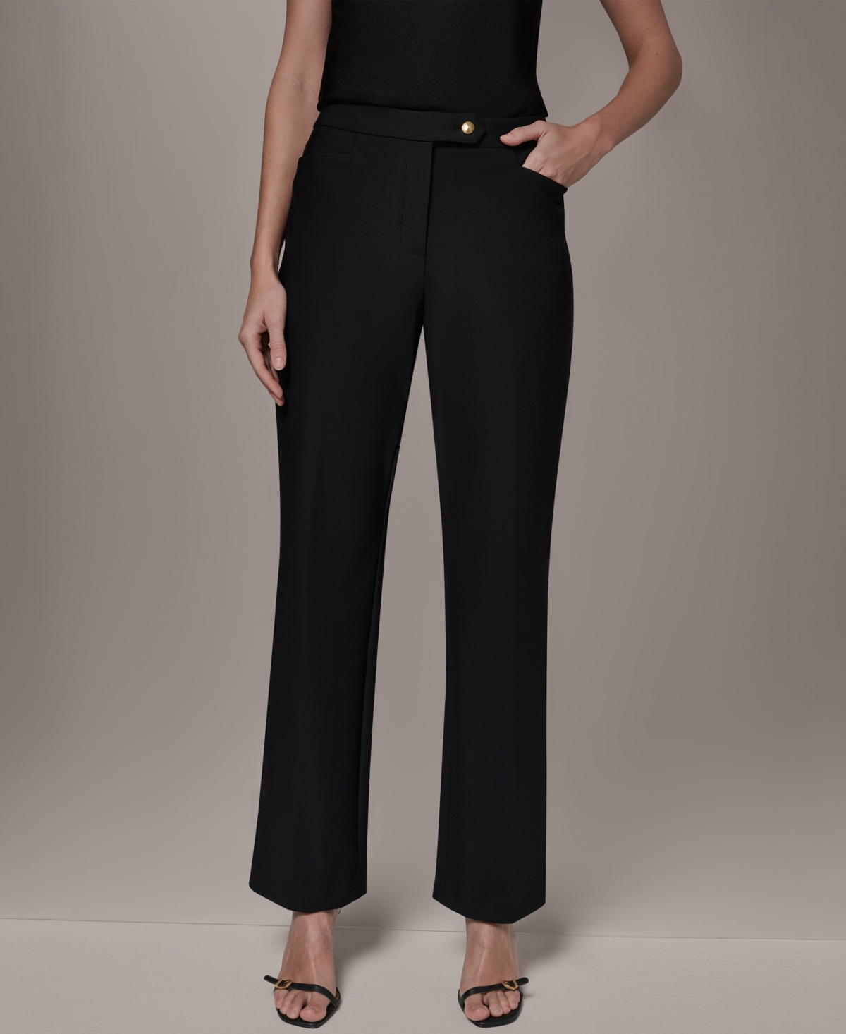 Click here for Donna Karan New York Womens Mid Rise Pants - Black prices