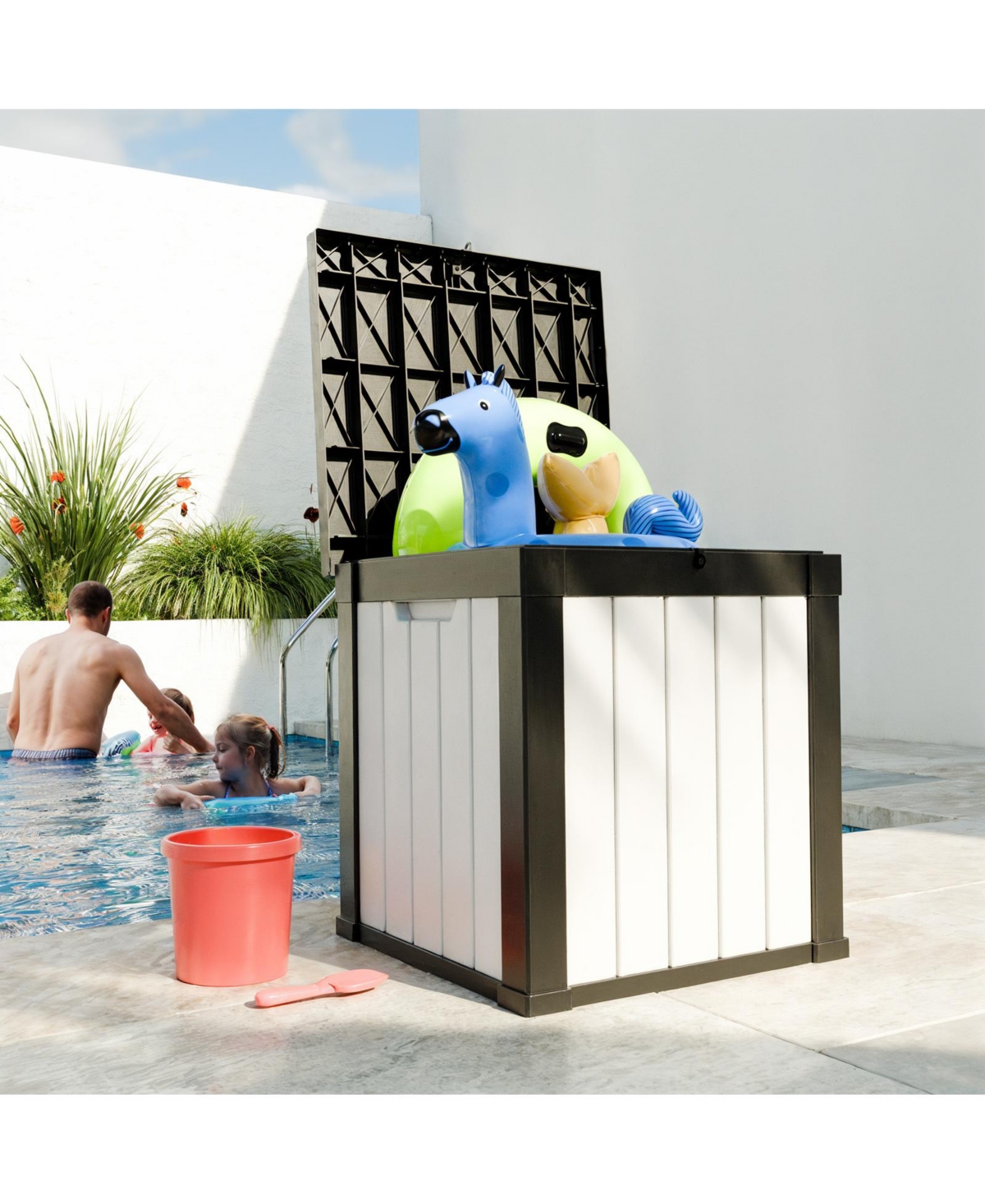 Click here for Cesicia 50 Gallon Deck Box with Wood Grain - Locka... prices