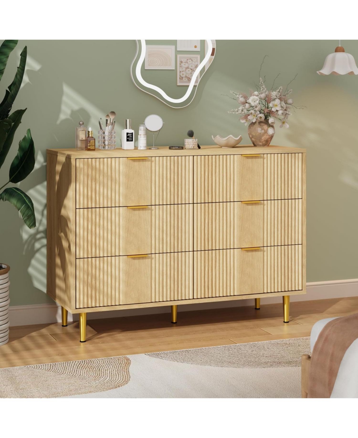 Click here for Gaomon Fluted Dresser for Bedroom with 6 Drawers... prices