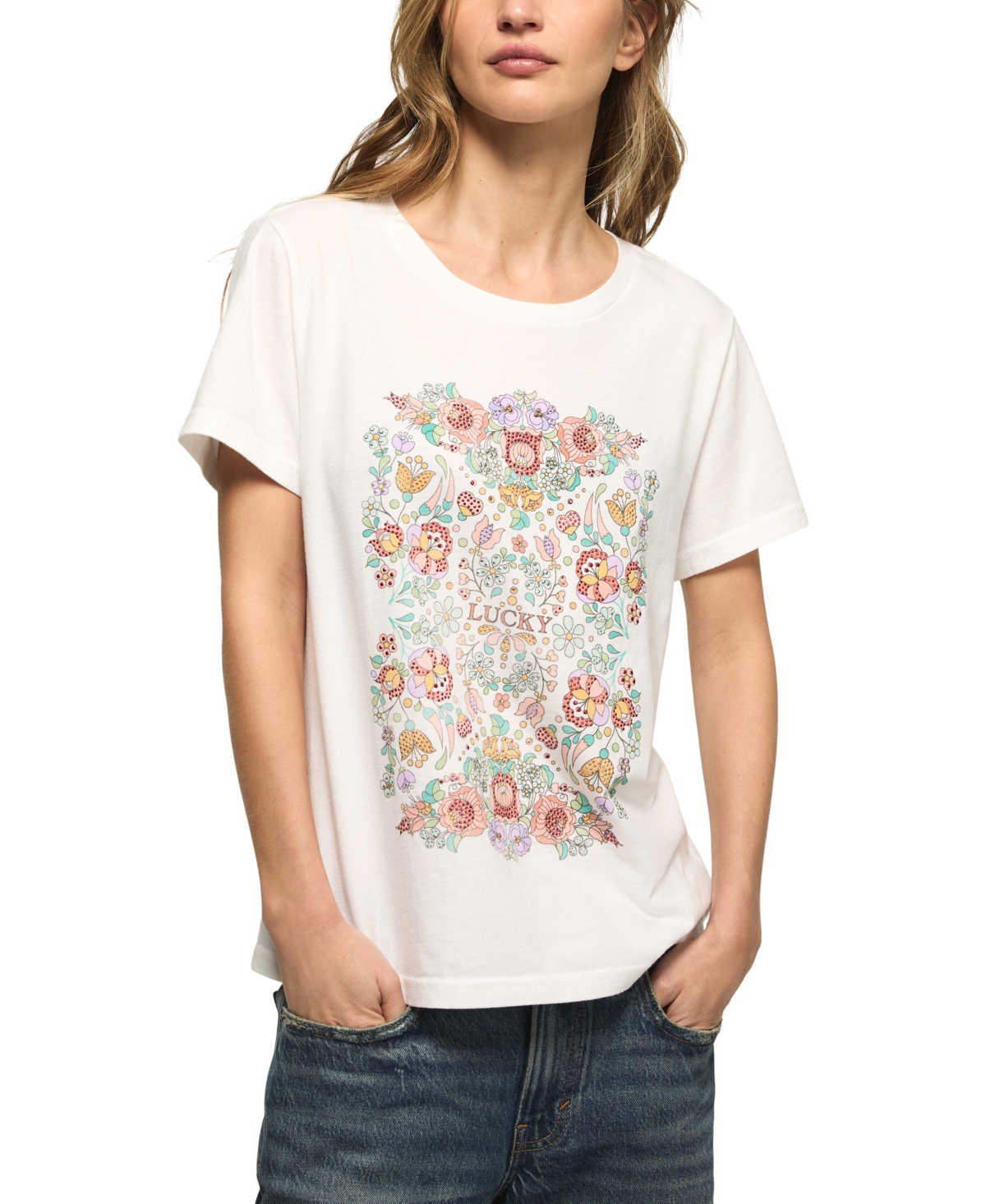 Click here for Lucky Brand Womens Floral Poster Embellished Class... prices