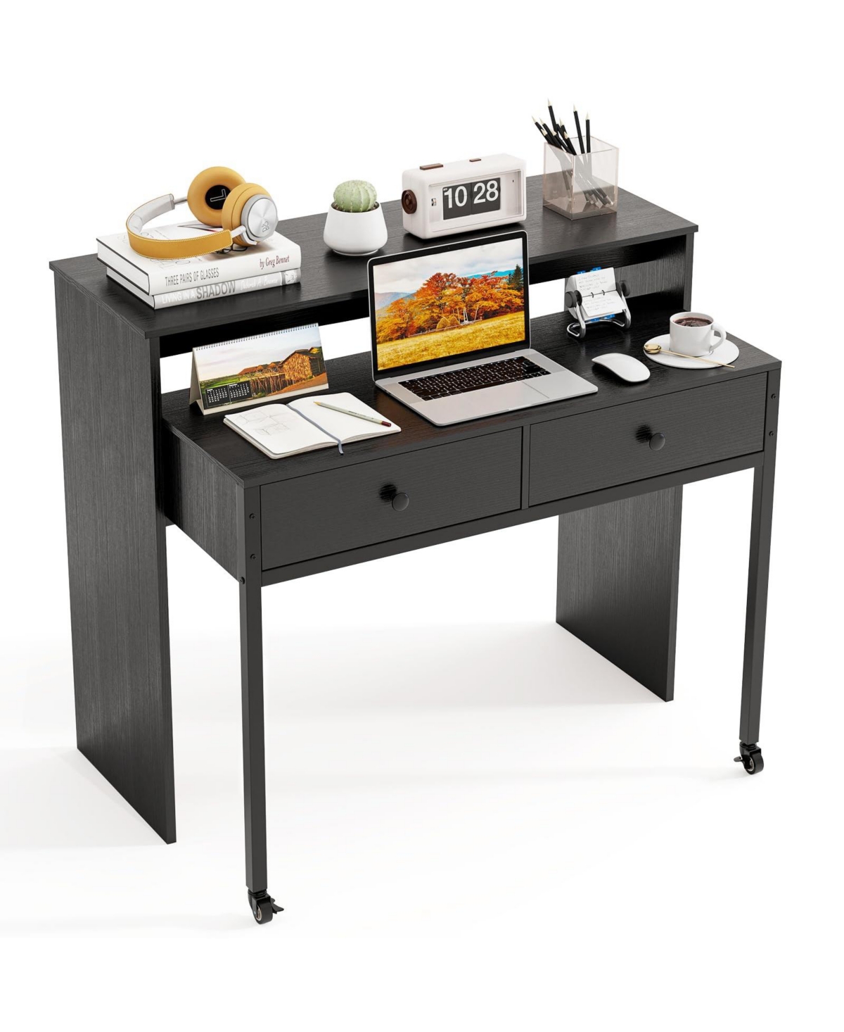 Click here for Mecale Extendable Rolling Computer Desk with 2 Dra... prices