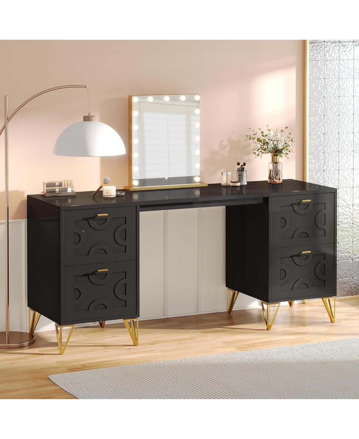 Click here for Tribesigns 59-Inch Makeup Vanity Desk with 4 Drawe... prices