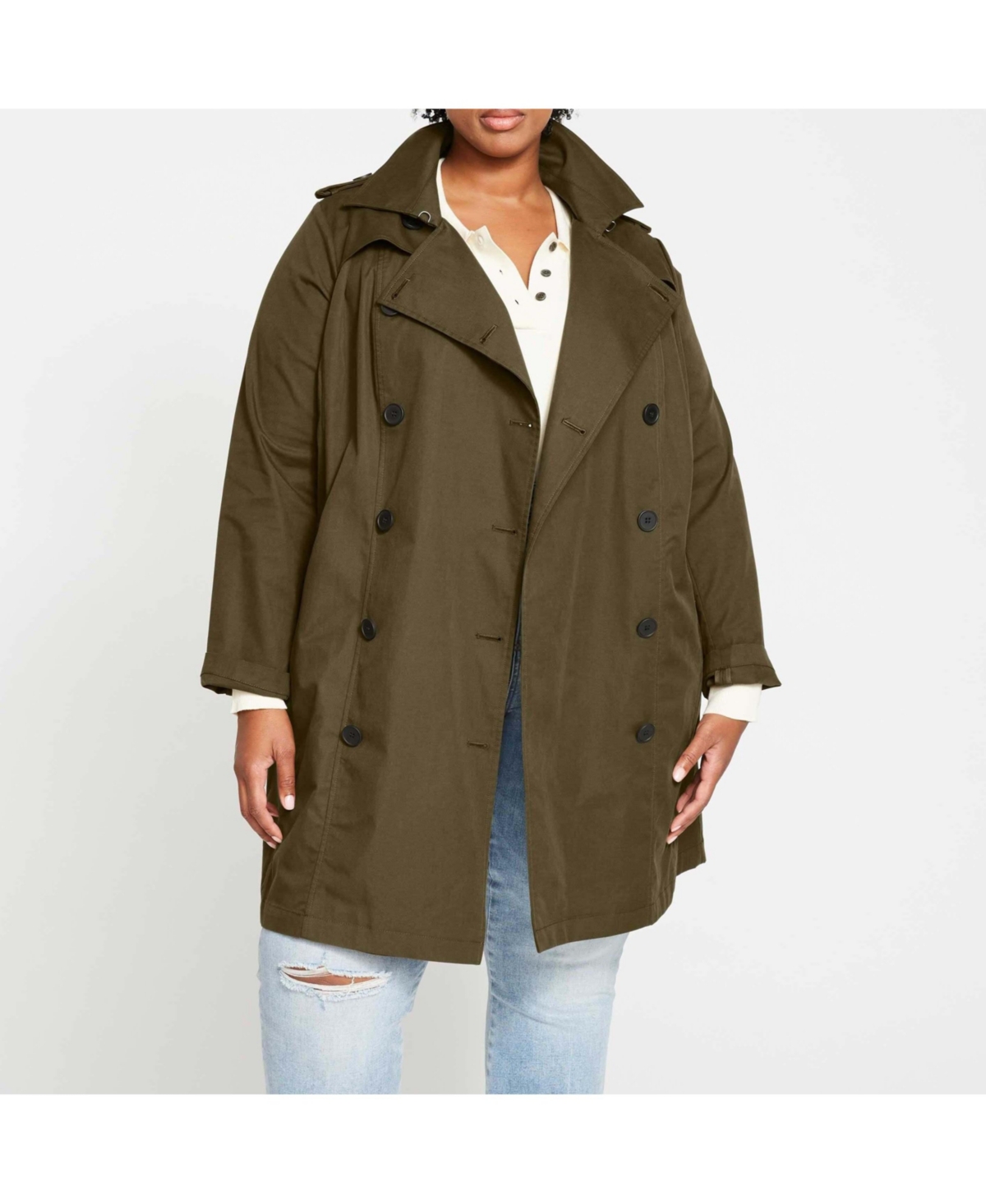 Click here for Universal Standard Womens Derjon Trench Coat - Cam... prices