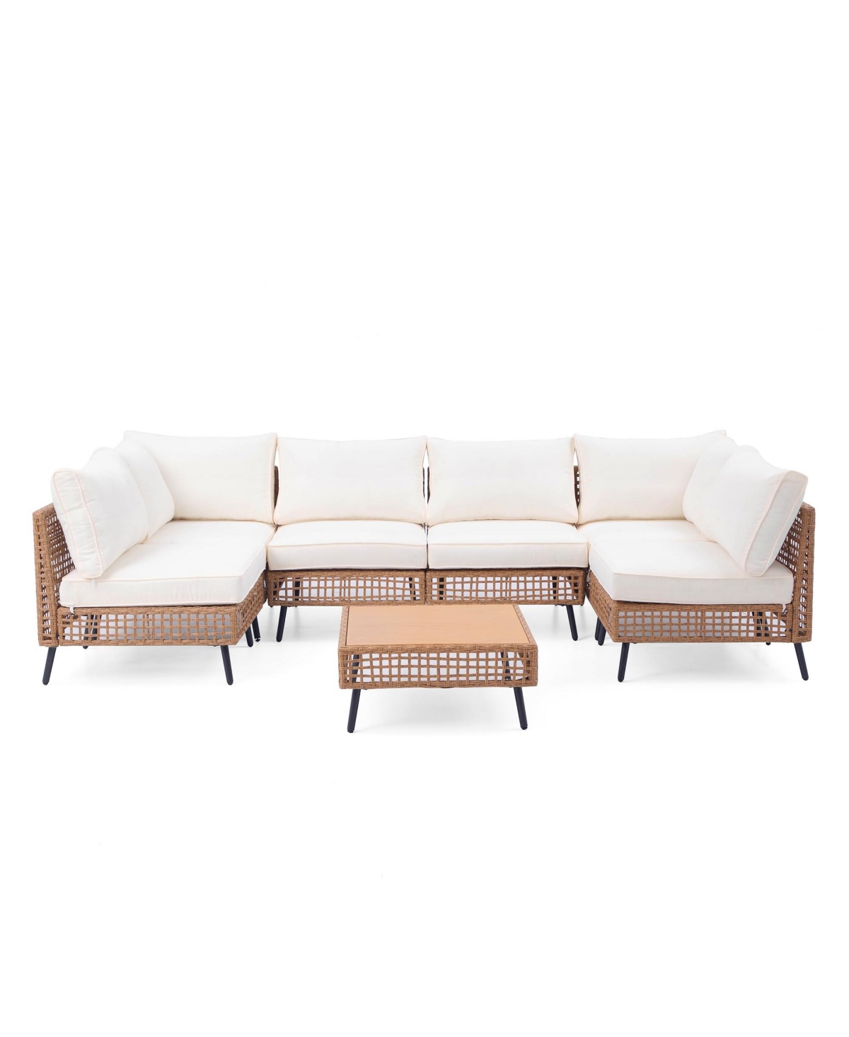 Click here for Decksplore 7 Pieces Outdoor Sectional Sofa Set All... prices