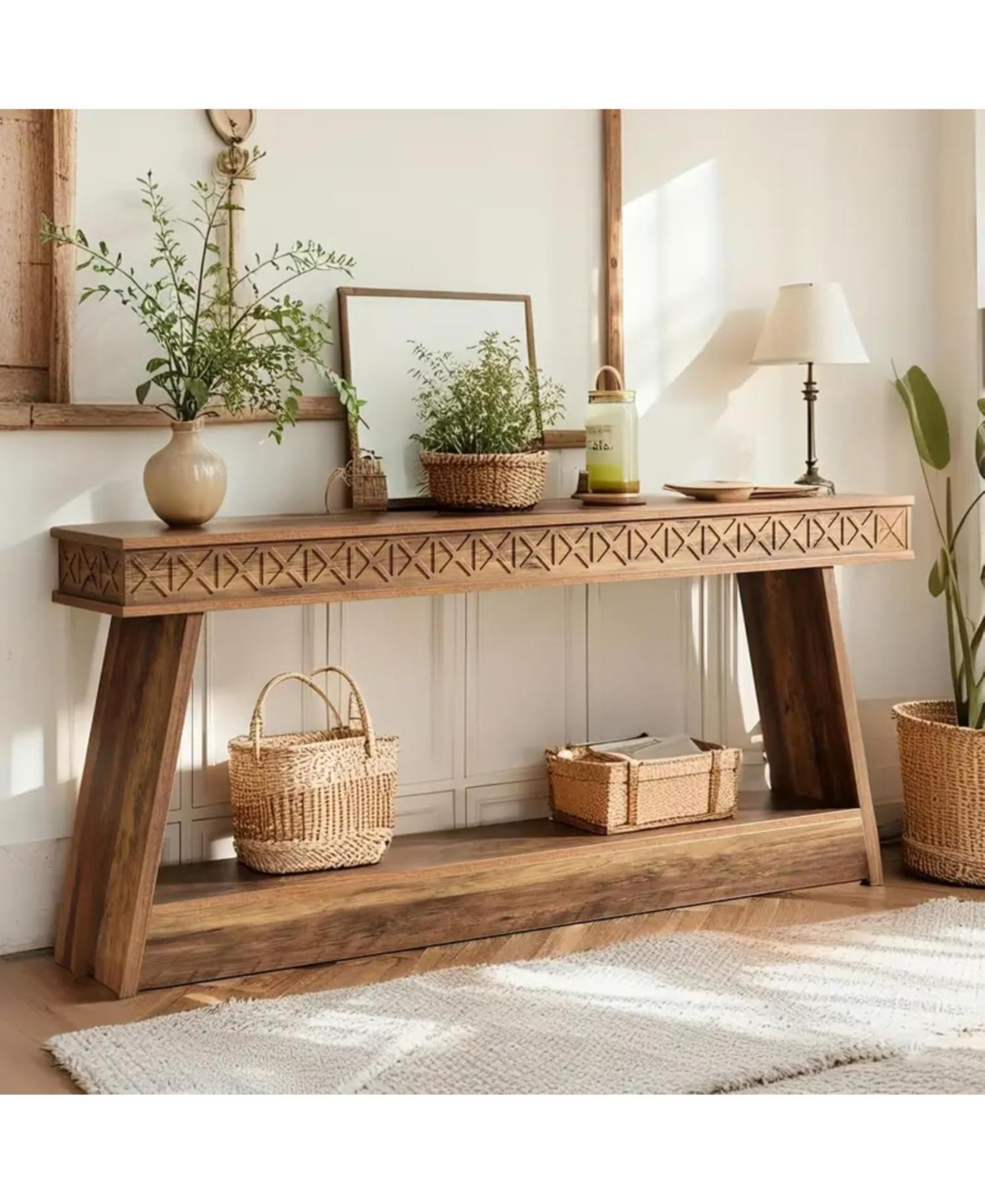 Click here for Tribesigns Farmhouse Console Table  Wood 70.9 Inch... prices