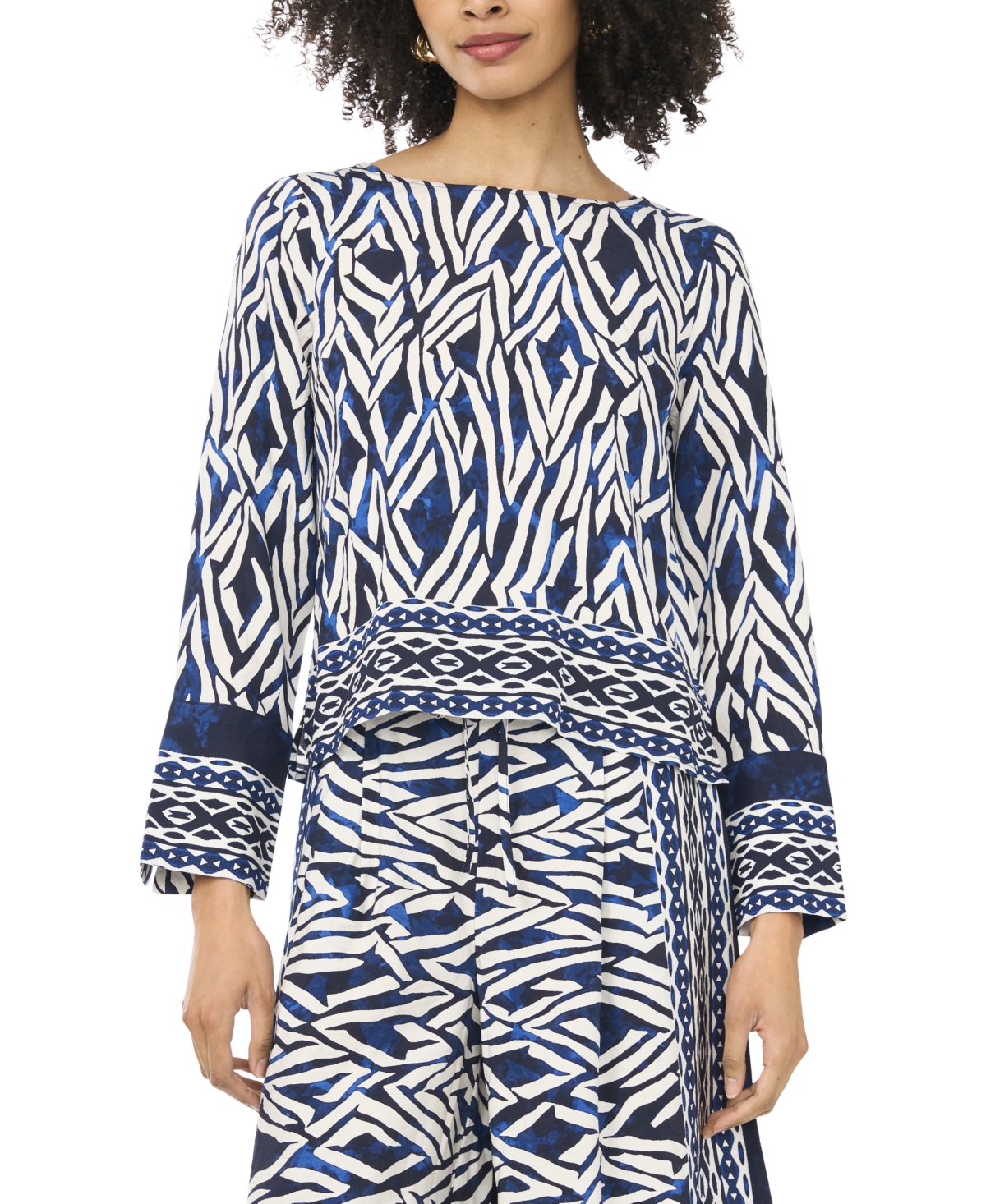 Click here for Sam & Jess Womens Boat Neck Woven Top - Navy prices