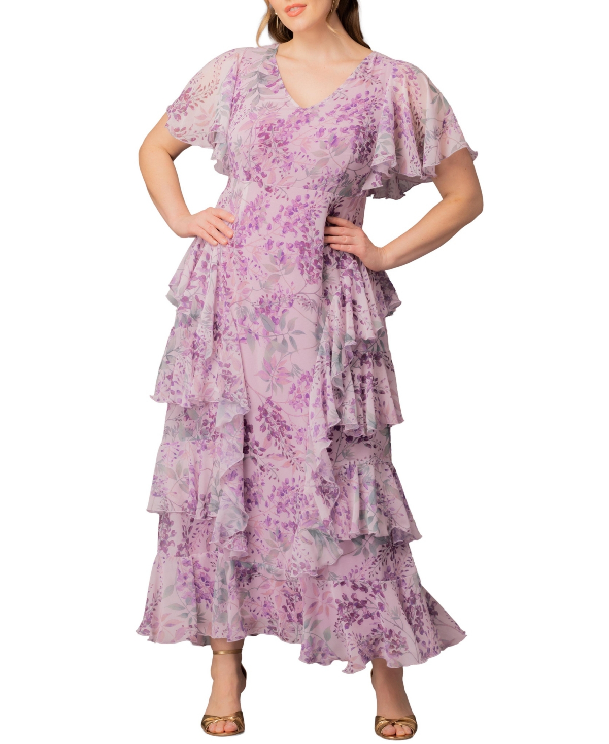 Click here for Kiyonna Plus Size Tour de Flounce Evening Gown - W... prices