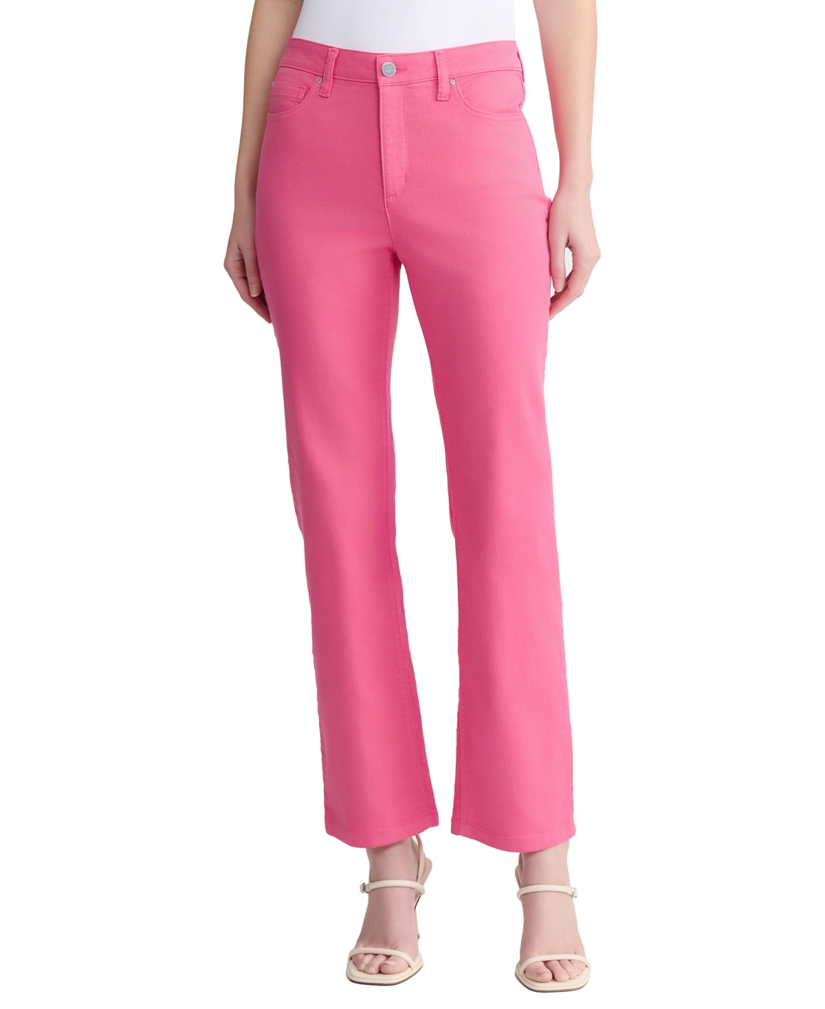 Jones New York Womens Mid-Rise Lexington Straight Jeans - Coral Canyon