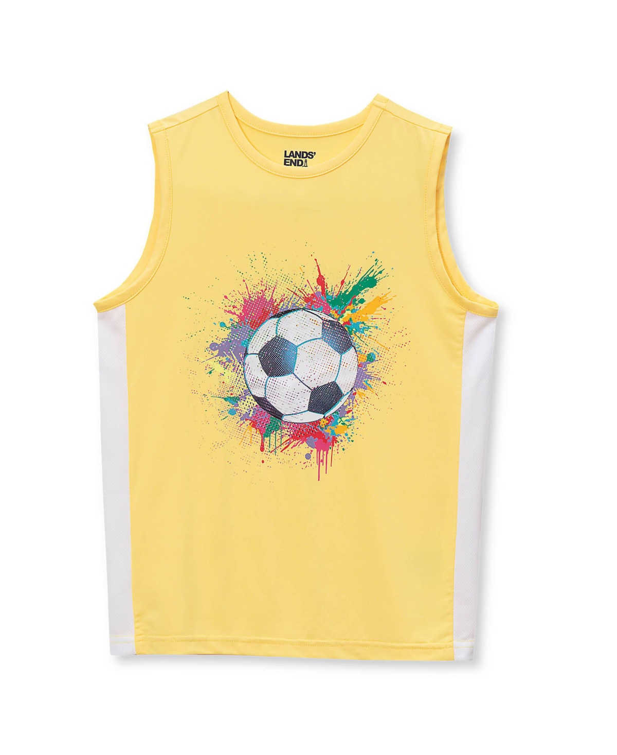 Click here for Lands End Boys Active Jersey Top - Soccer ball/yel... prices